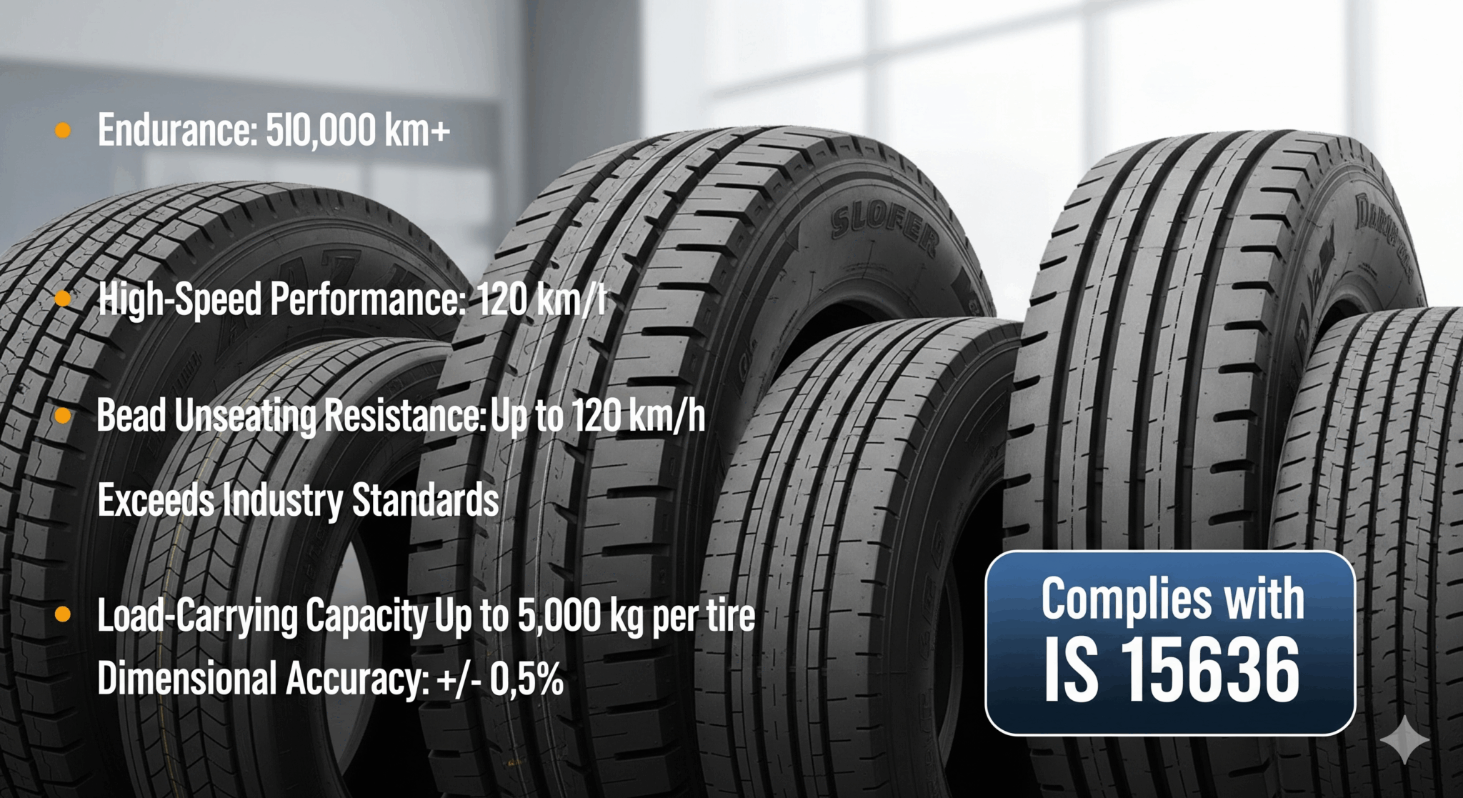 Pneumatic tyres for commercial vehicles-Diagonal and radial ply